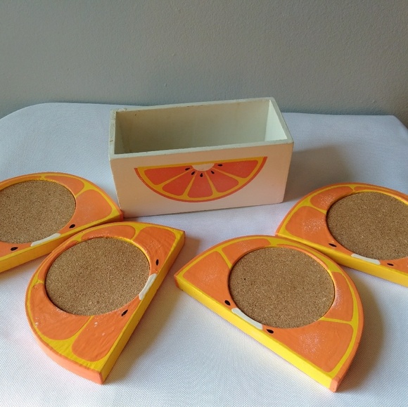 Vintage | Accents | Orange Slice Coaster Set Of Four | Poshmark